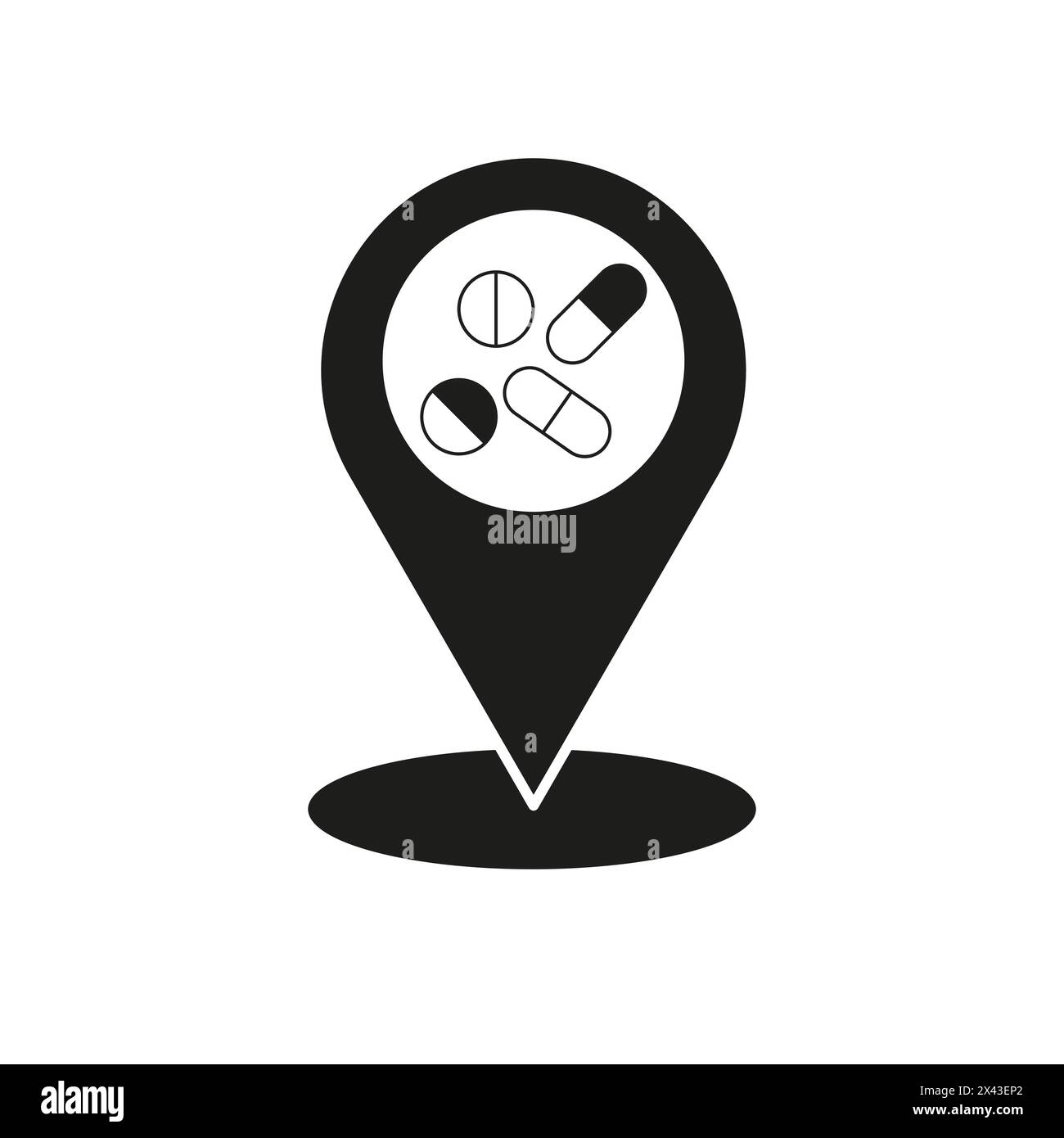 Pharmacy location marker icon. Medical services navigation symbol Stock ...