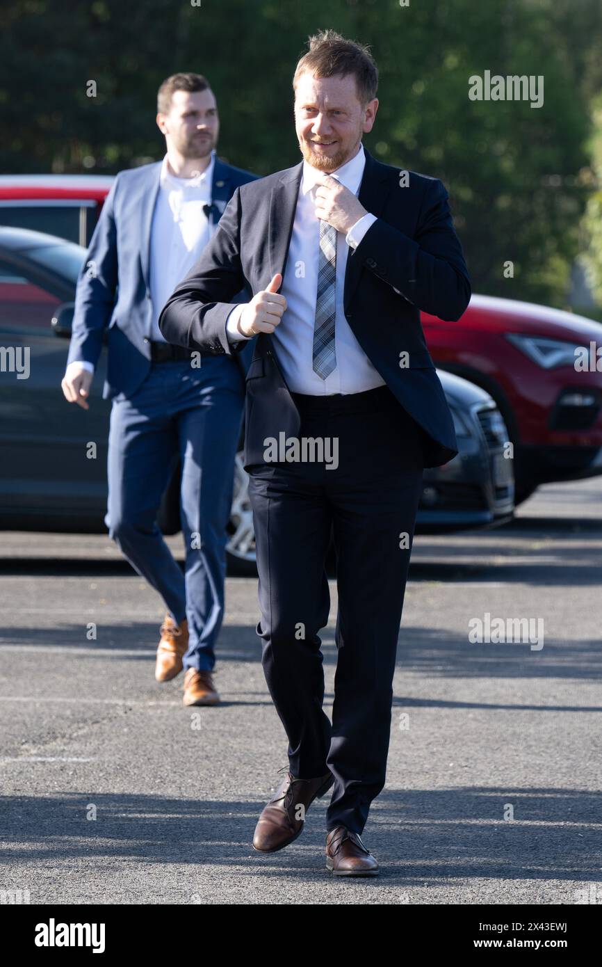 Boxberg, Germany. 30th Apr, 2024. Michael Kretschmer (CDU), Minister ...