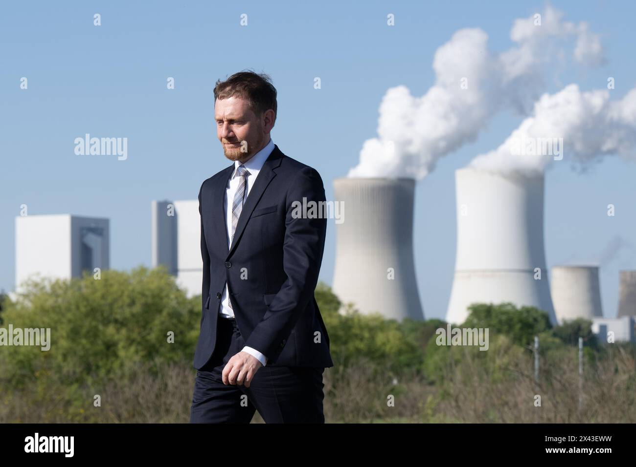 Boxberg, Germany. 30th Apr, 2024. Michael Kretschmer (CDU), Minister ...