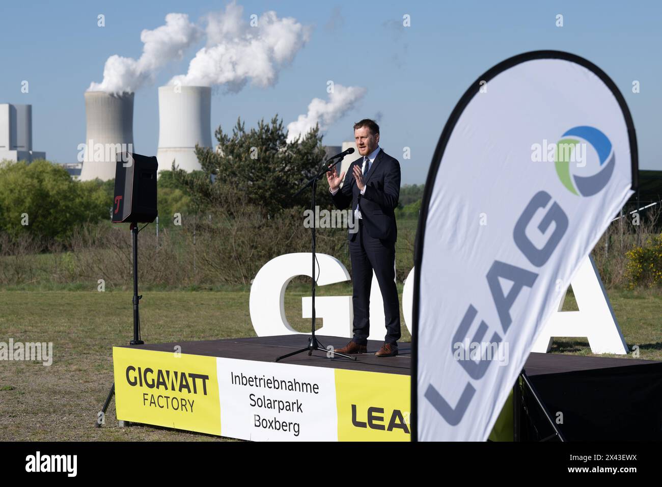 Boxberg, Germany. 30th Apr, 2024. Michael Kretschmer (CDU), Minister ...