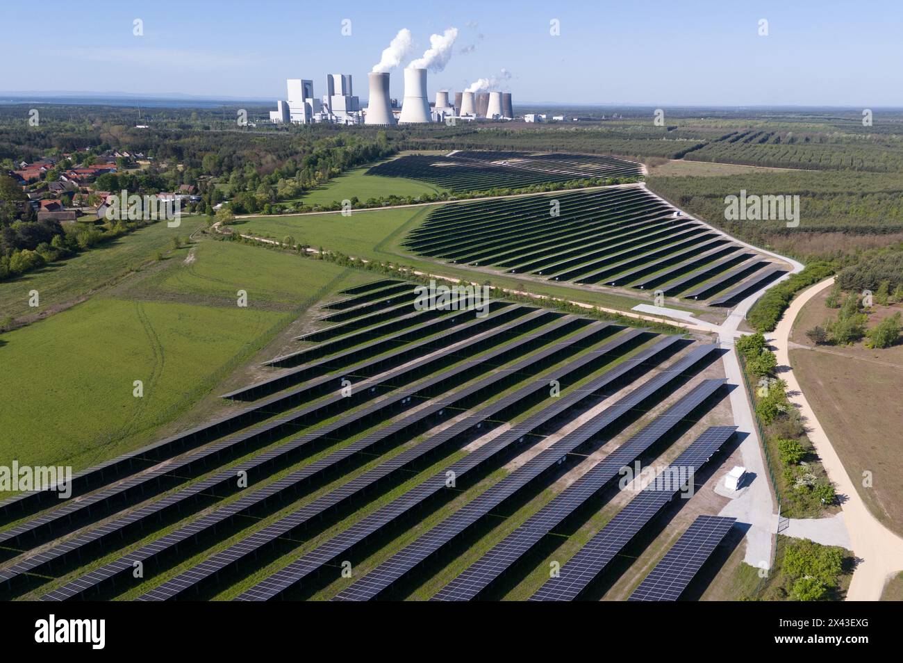 Boxberg, Germany. 30th Apr, 2024. A ground-mounted photovoltaic system ...