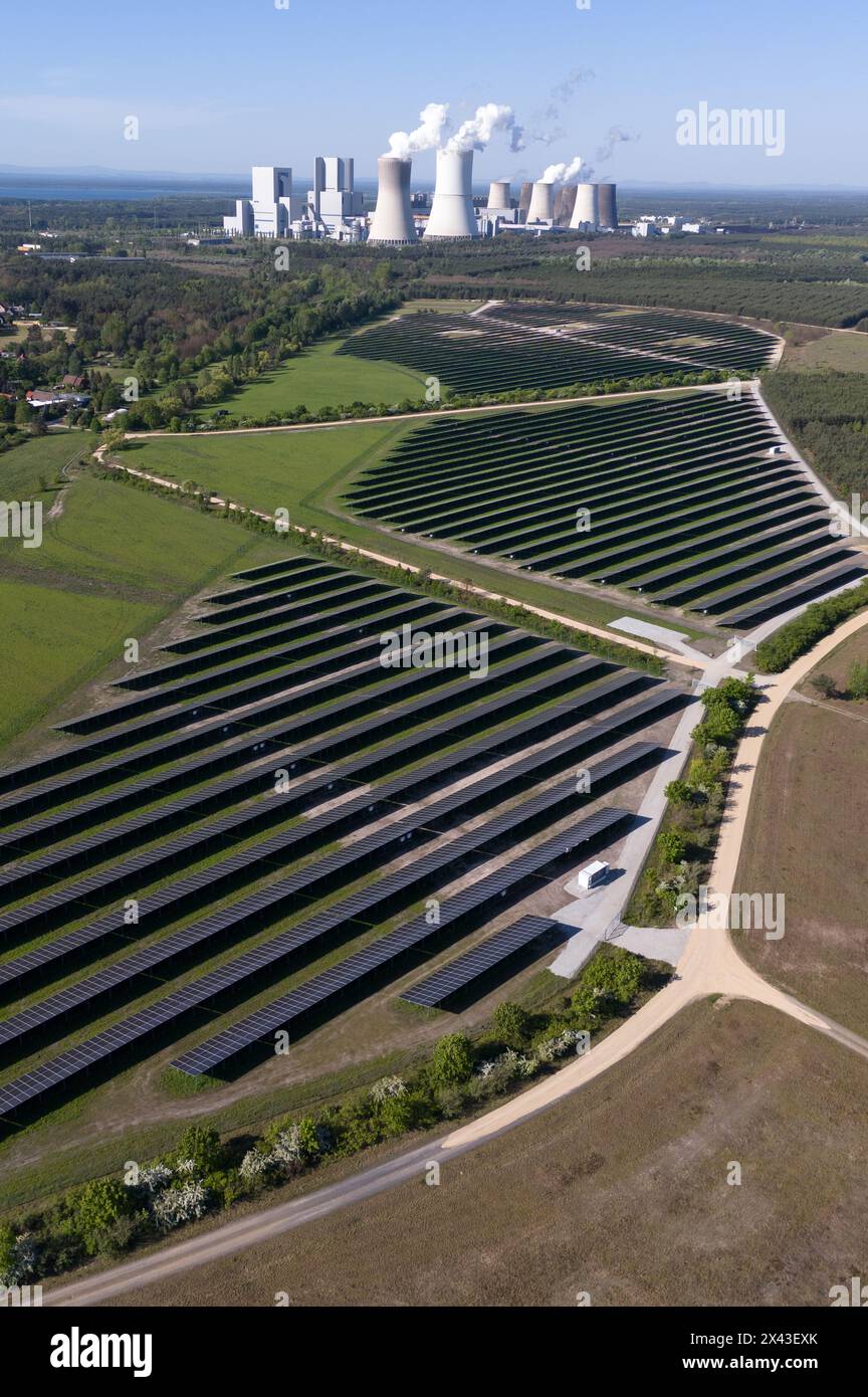 Boxberg, Germany. 30th Apr, 2024. A ground-mounted photovoltaic system ...