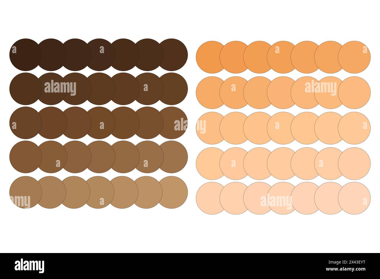 Color palette gradients. Vector brown to beige circles. Earth tones ...