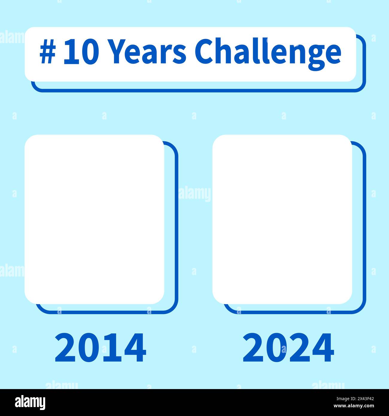 10 Years Challenge social media template. Past versus present ...