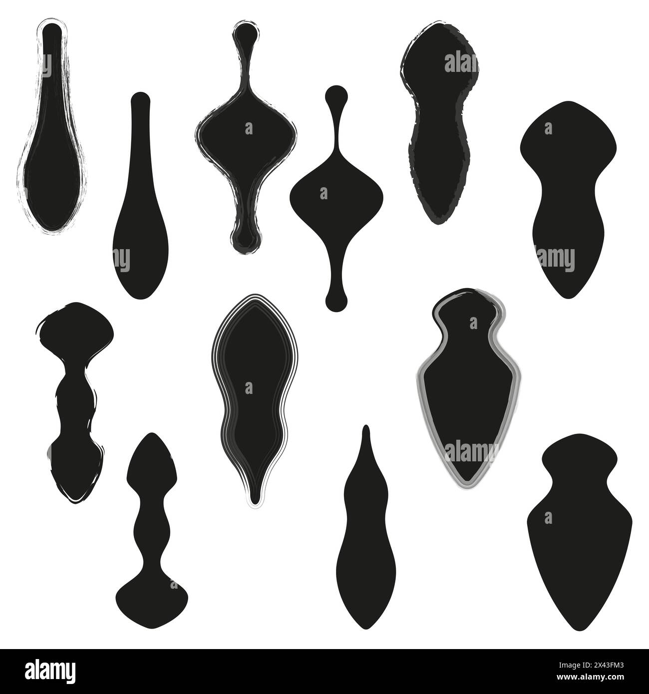 Abstract ink blot shapes set. Vector fluid silhouettes. Artistic splash ...