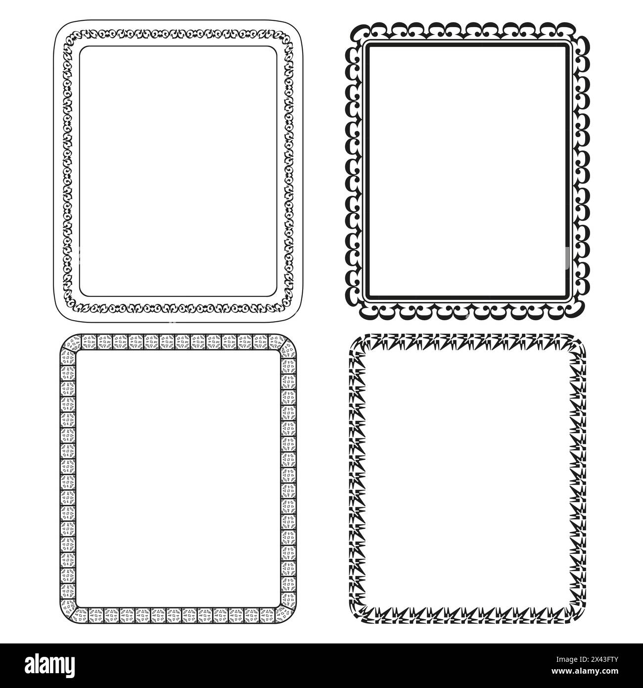 Decorative Border Frames Set. Classic Ornamental Patterns. Elegant ...