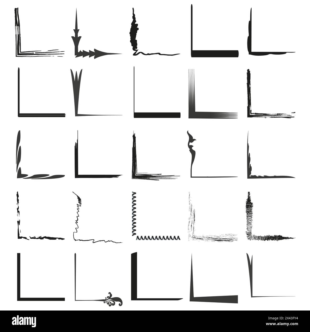 Abstract Corners Set Artistic Frame Elements Vector Decorative Border Designs Creative