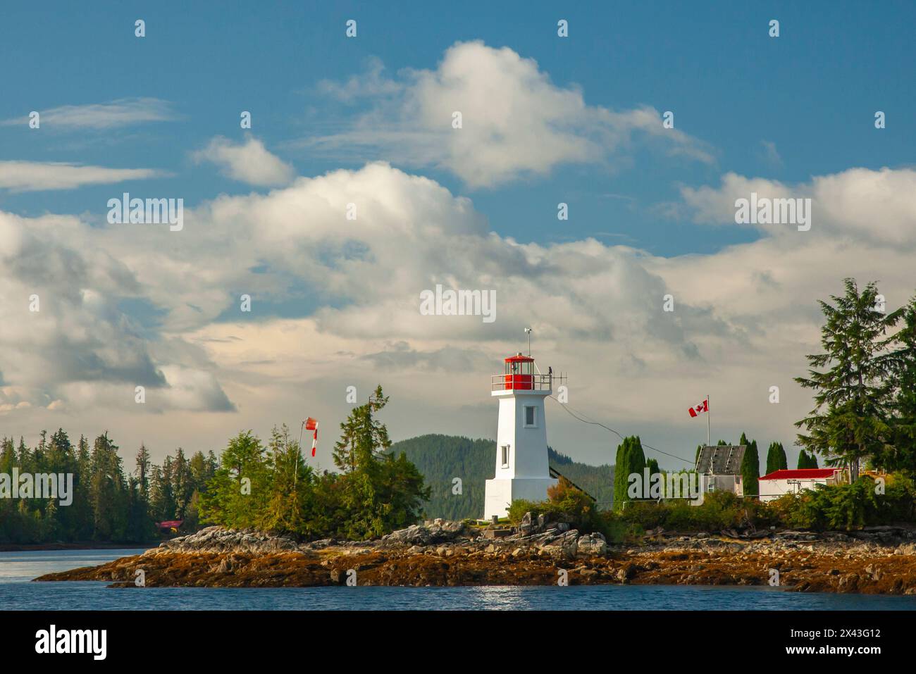 Canada, British Columbia, Inside Passage. Dryad Point Lighthouse Stock ...