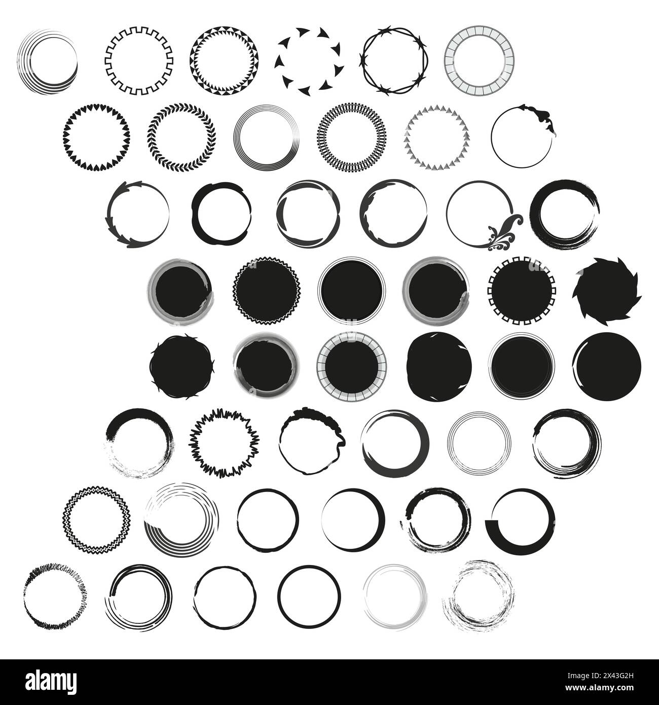 Extensive collection of circular design elements. Various circle ...