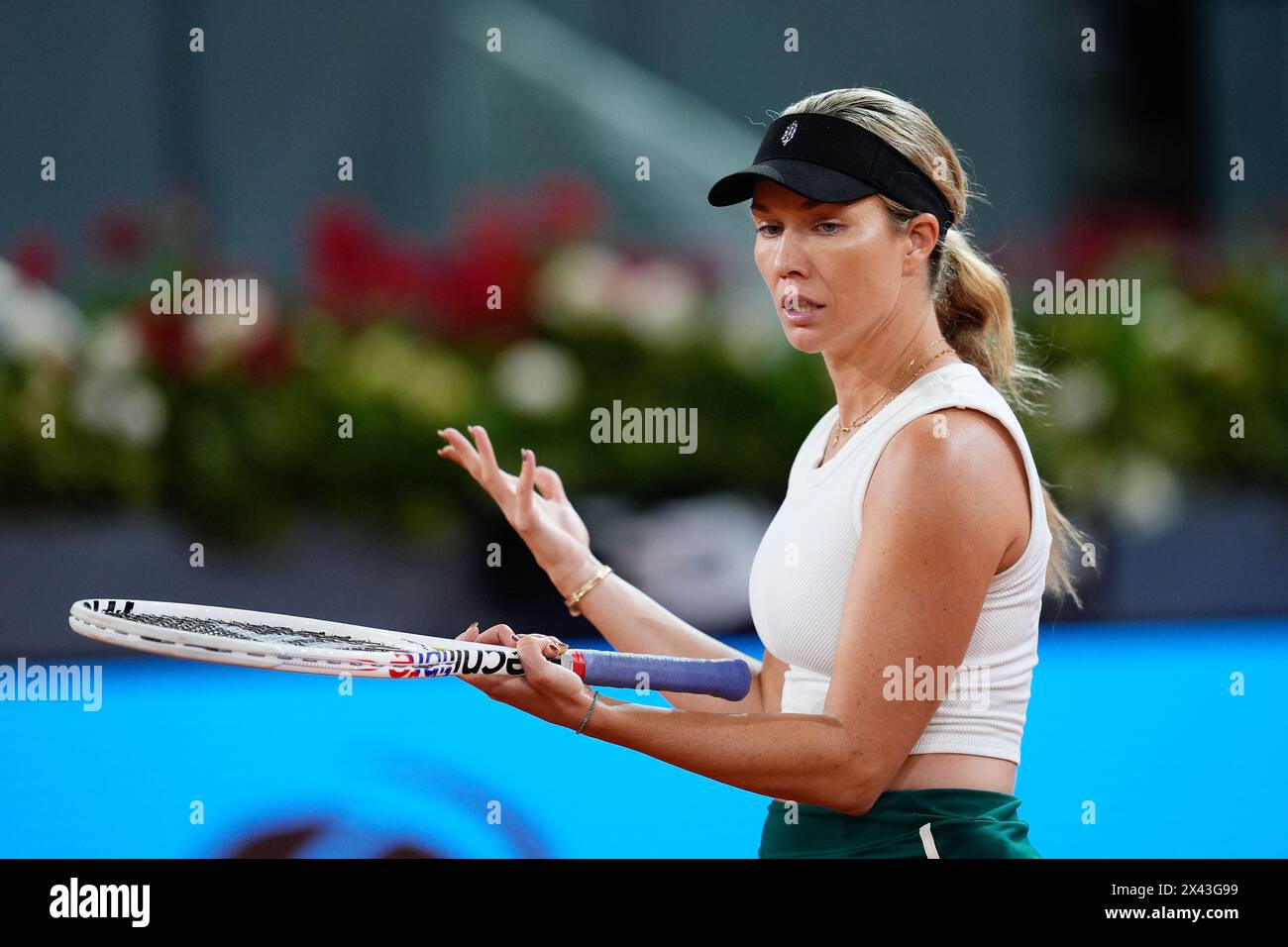Danielle Collins of United States in action against Aryna Sabalenka of ...