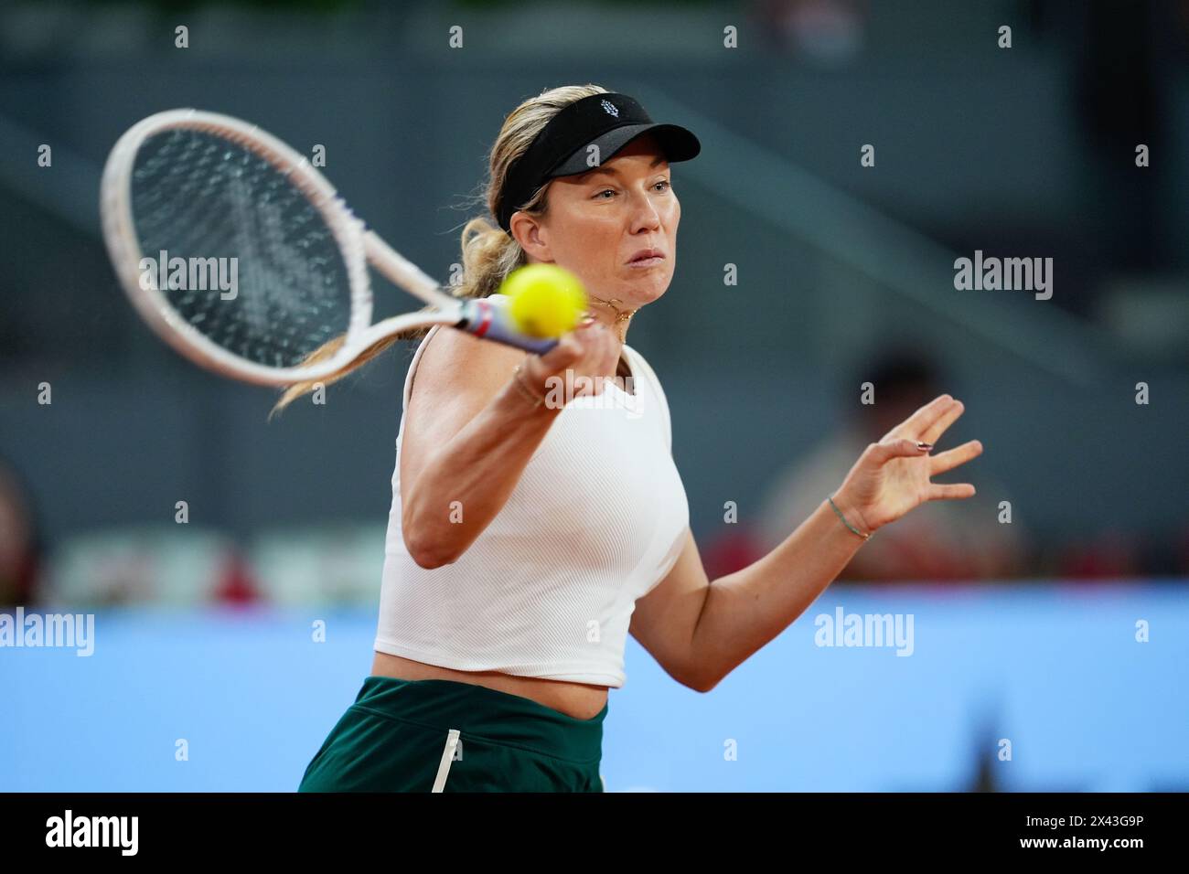 Danielle Collins of United States in action against Aryna Sabalenka of ...