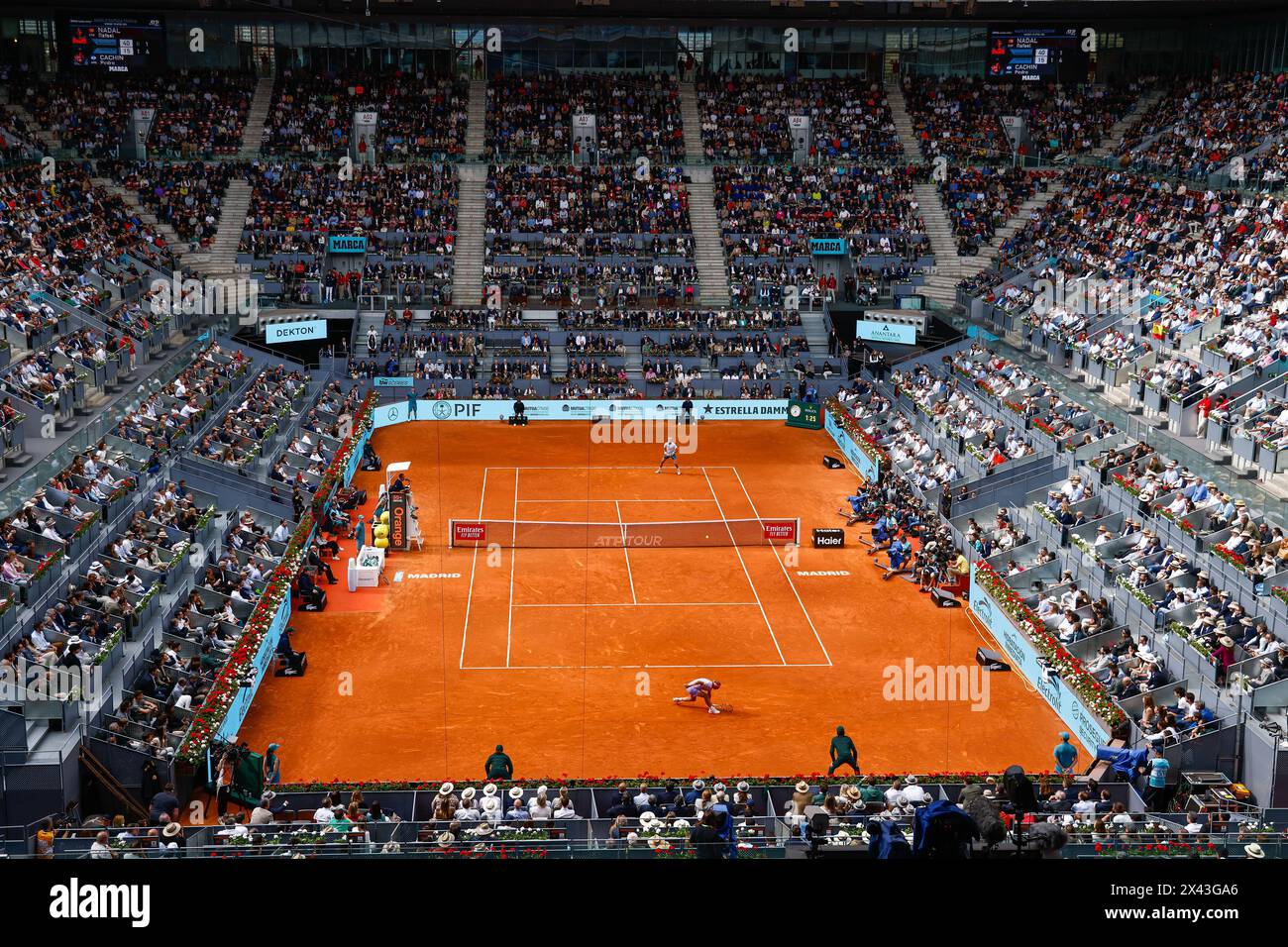 General view during the match between Rafael Nadal of Spain and against ...