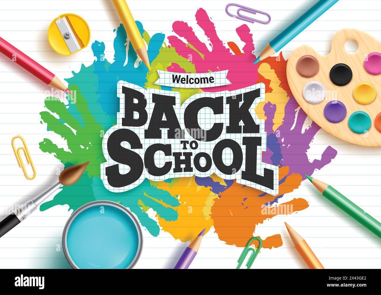 Back to school vector background design. Welcome back to school ...