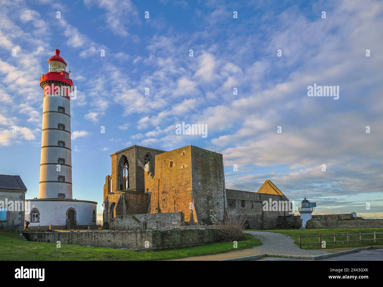 France, Brittany, Plougonvelin. Ruins of the Abbey of Saint Mathieu and ...