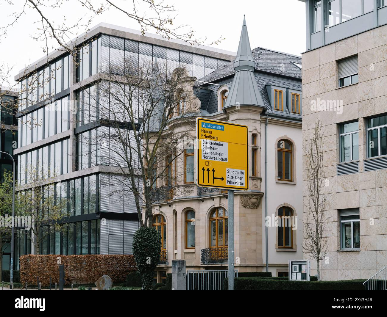 Frankfurt, Germany - Mar 31, 2024:Old meets new: a historic building ...