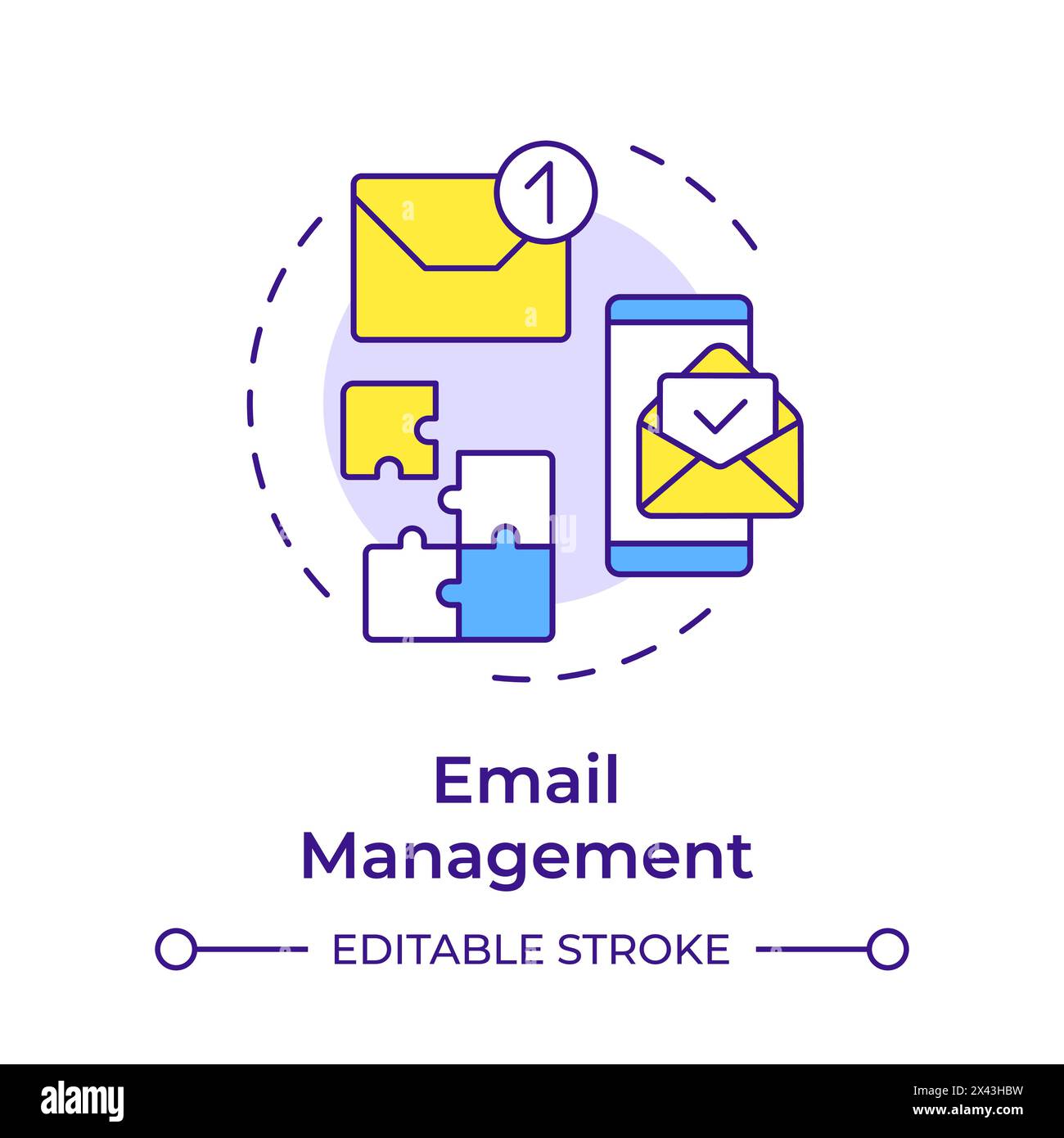 Email management multi color concept icon Stock Vector Image & Art - Alamy