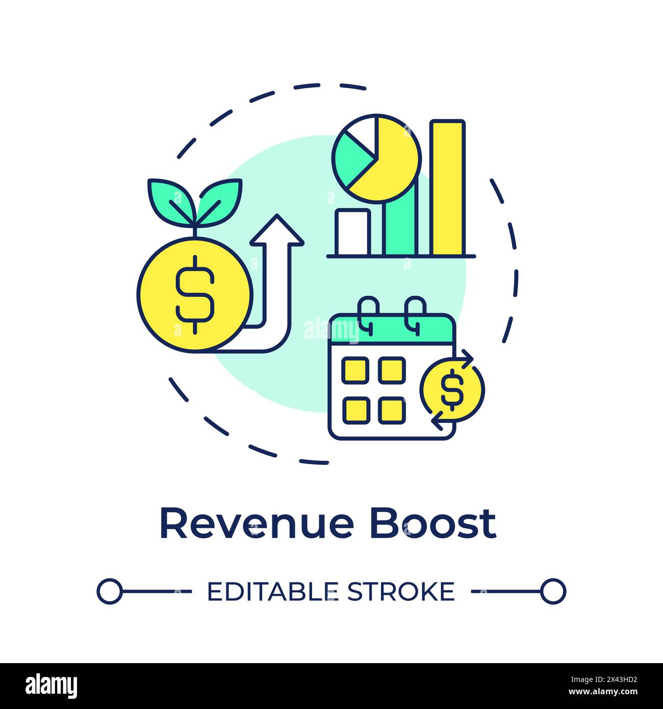 Revenue boost multi color concept icon Stock Vector Image & Art - Alamy
