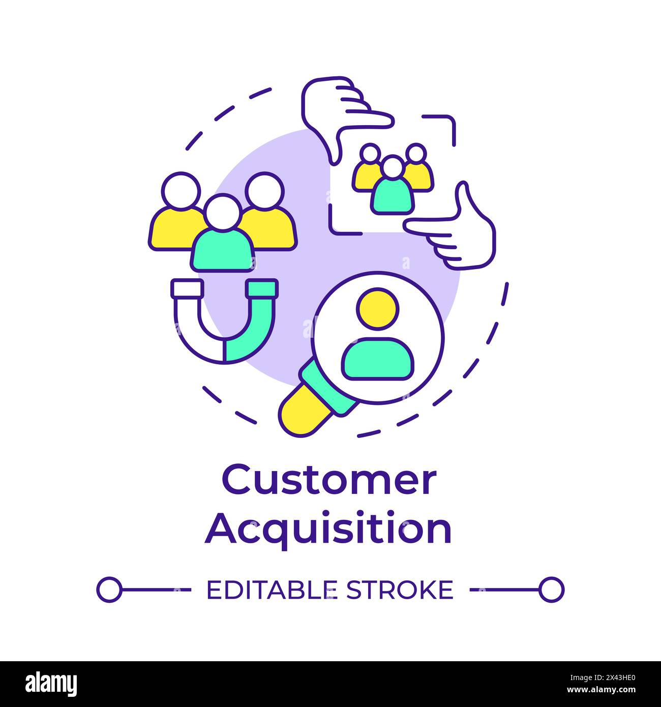 Customer acquisition multi color concept icon Stock Vector Image & Art ...