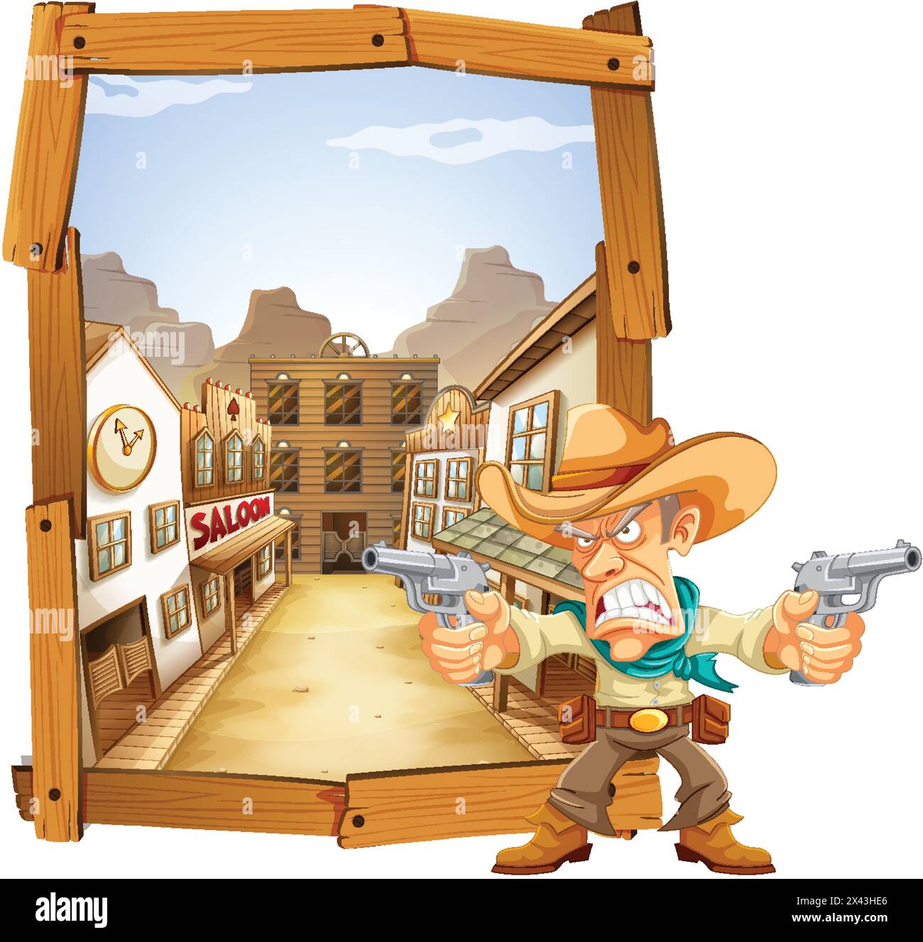 Old west town buildings Stock Vector Images - Alamy