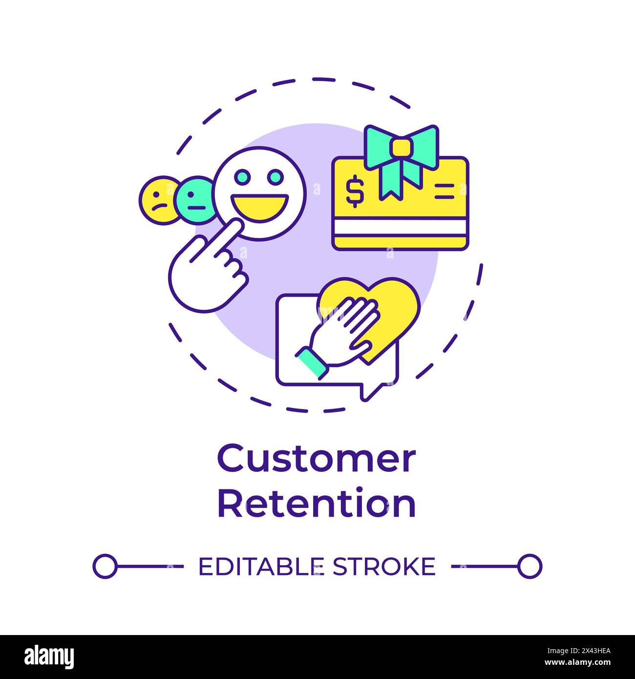 Customer retention multi color concept icon Stock Vector Image & Art ...