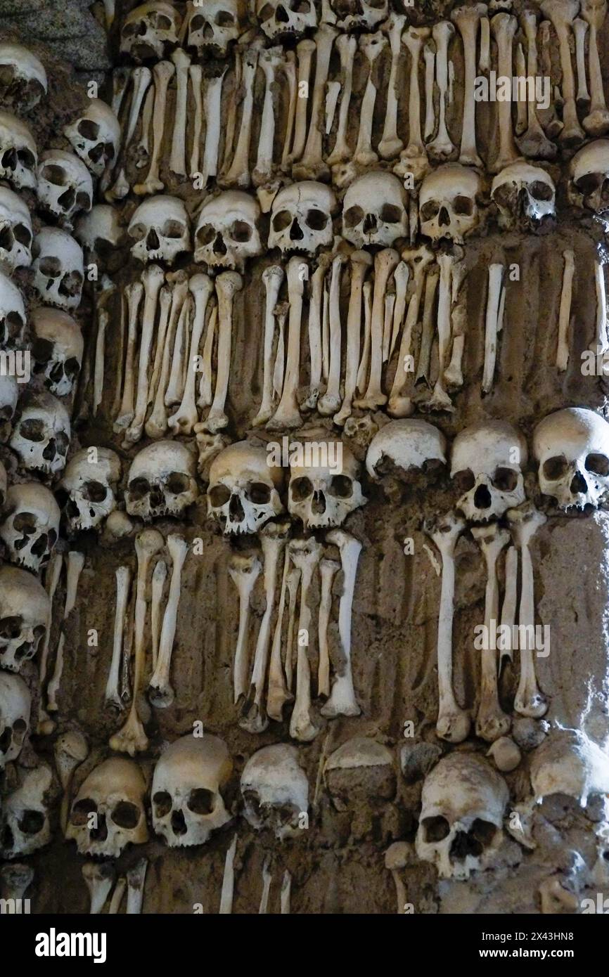 Evora, Portugal. Capela dos Ossos, Chapel of Bones. 17th Century gothic ...