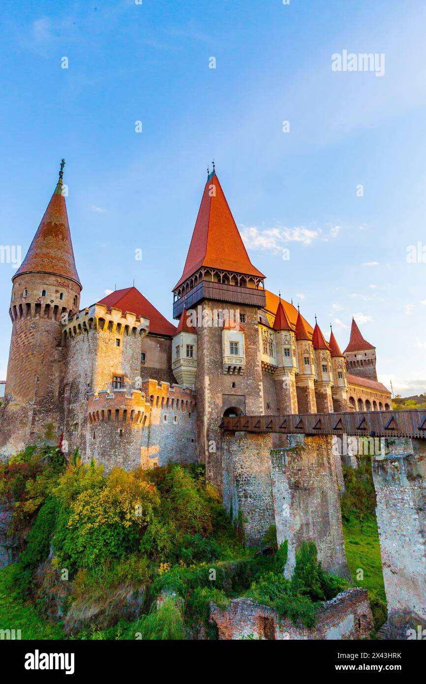 Romania, Hunedoara. Corvin Castle, Gothic-Renaissance castle, one of ...