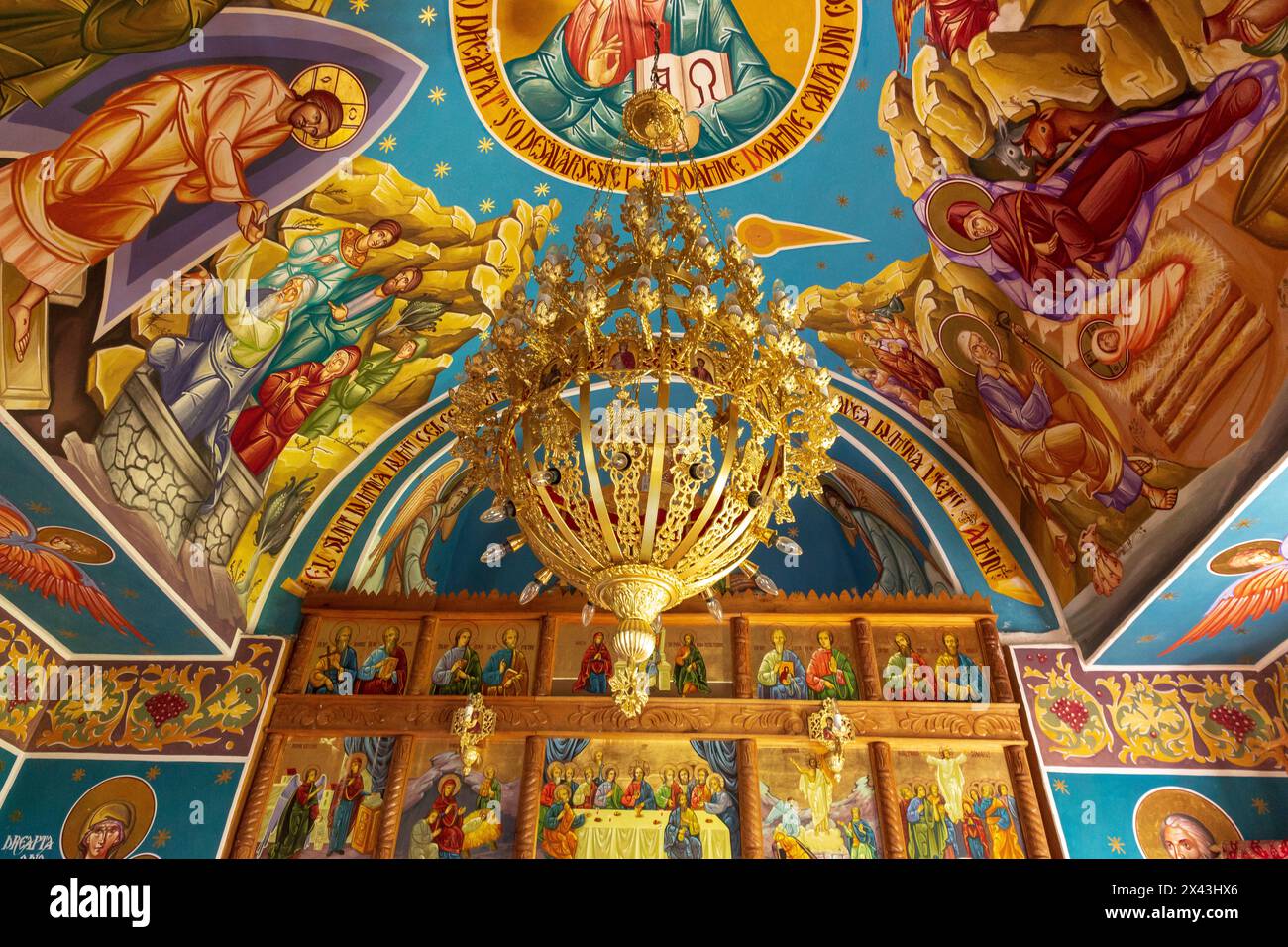 Romania, Transylvania, Maramures, Aspra, commune of Vima Mica. Blue ...