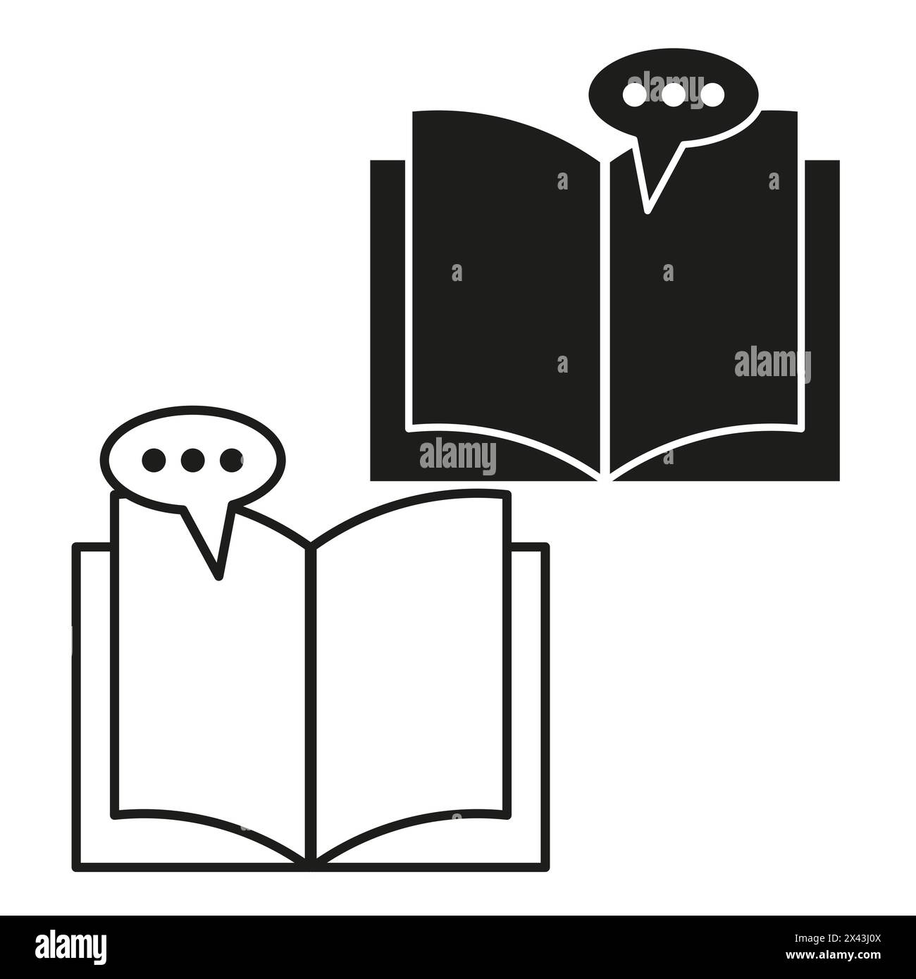 Open books with speech bubbles. Concept of knowledge sharing and ...