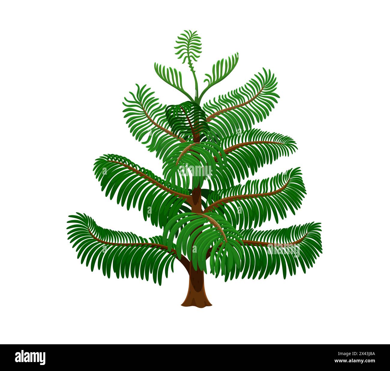 Cartoon jungle rainforest tree. Isolated vector plant with vibrant ...