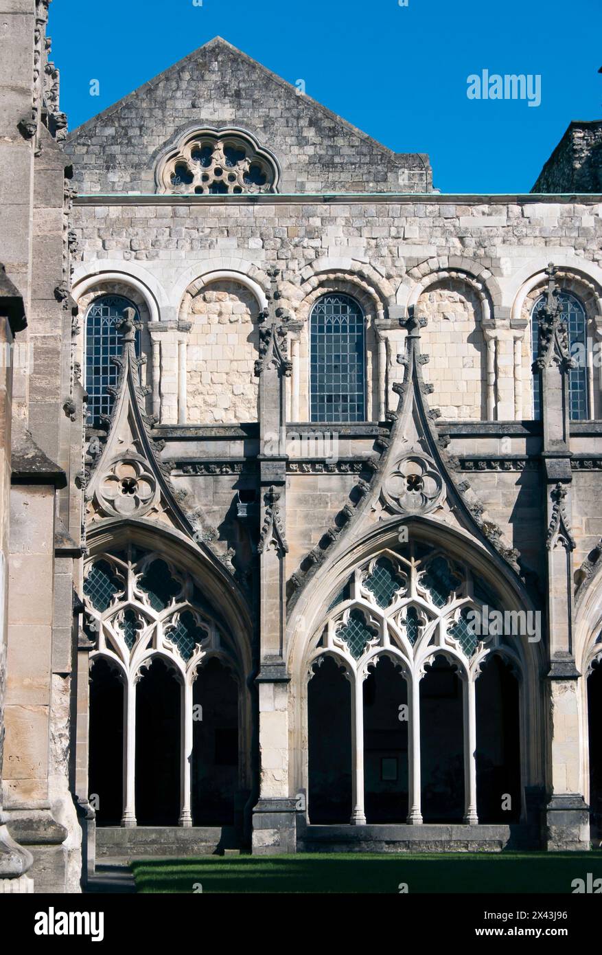External view of a section of the Cloisters, at Canterbury Cathedral ...