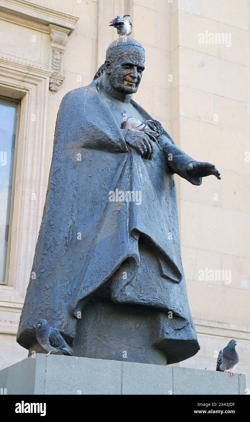 Statue of Cardinal Jose Maria Caro Rodriguez in front of Santiago ...