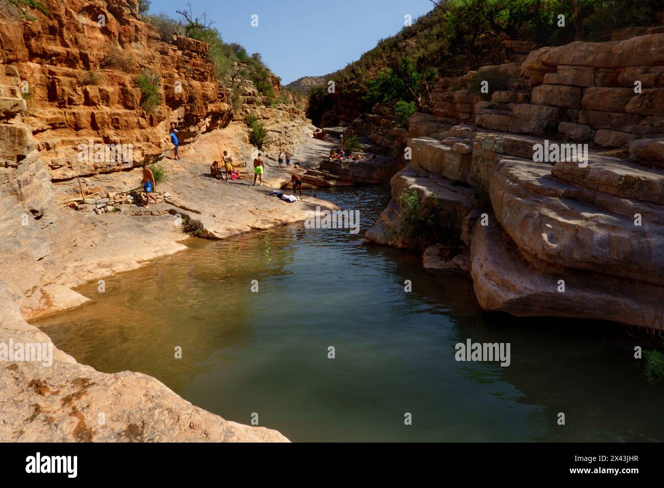 River in Paradise Valley in Atlas mountains, very popular place for ...