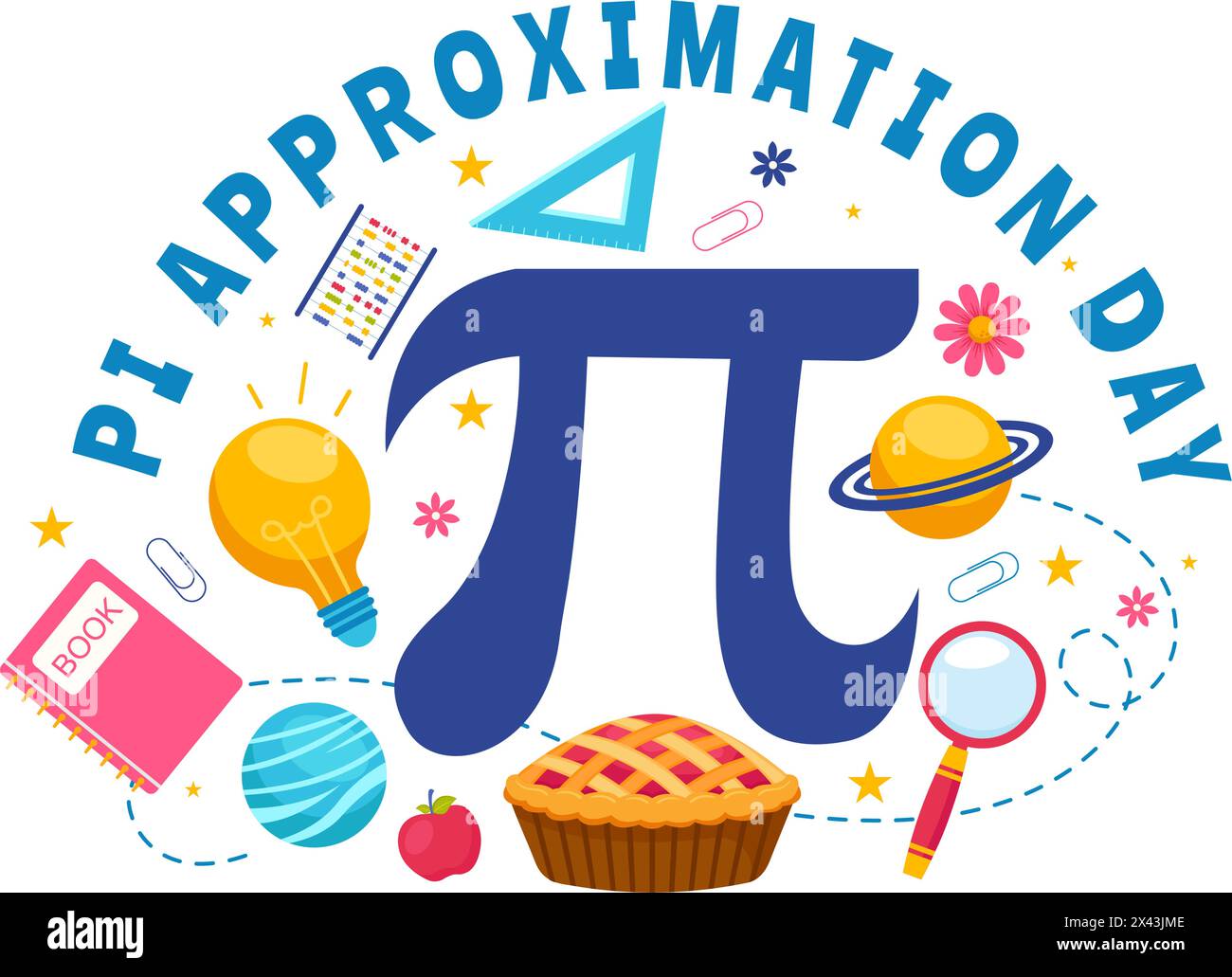 Pi Approximation Day Vector Illustration on July 22 with Mathematical ...
