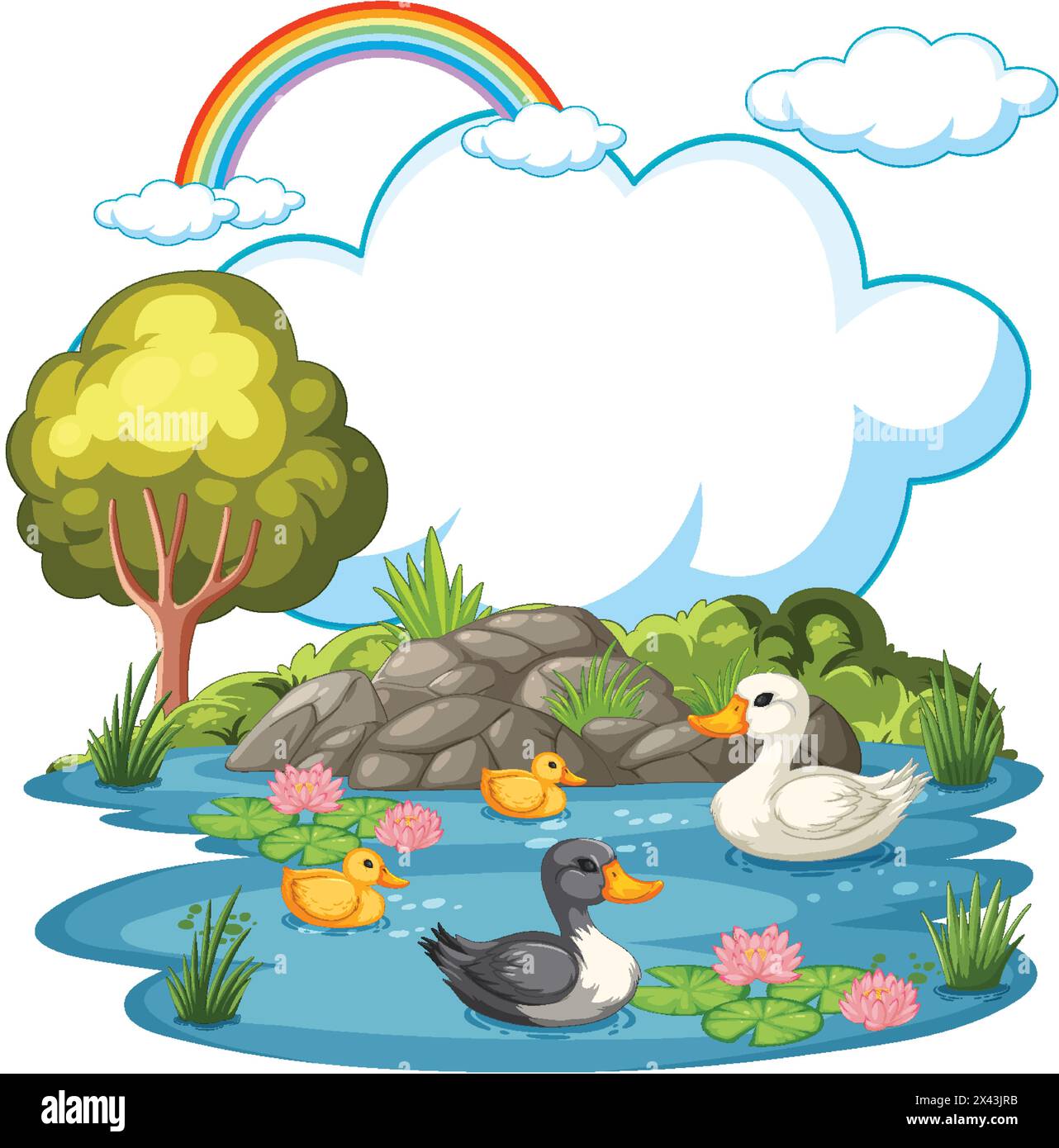 Birds ducks wildlife swimming conservation Stock Vector Images - Alamy
