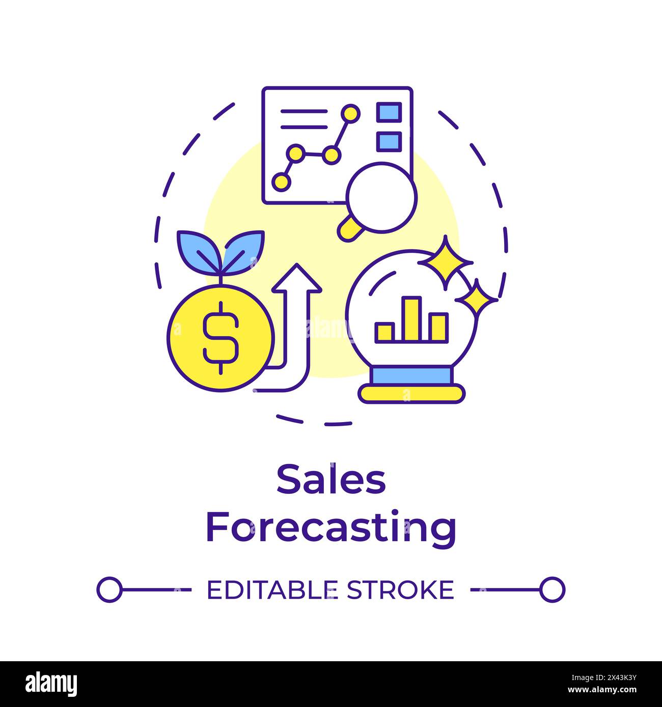 Sales forecasting multi color concept icon Stock Vector Image & Art - Alamy