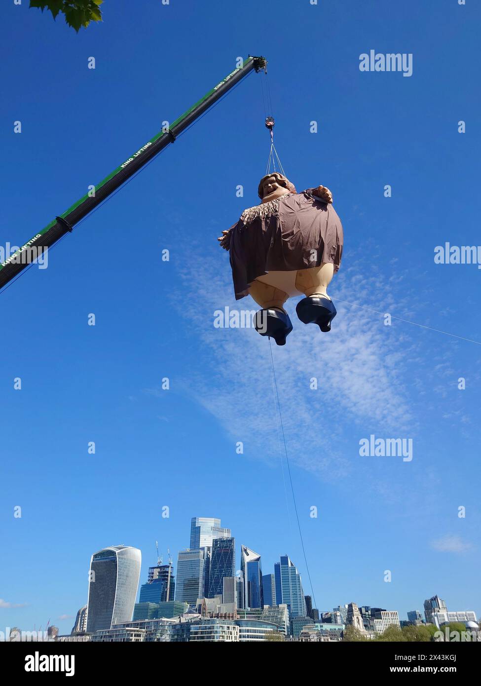London, UK. 30 April 2024 A huge inflatable model of Aunt Marge from ...
