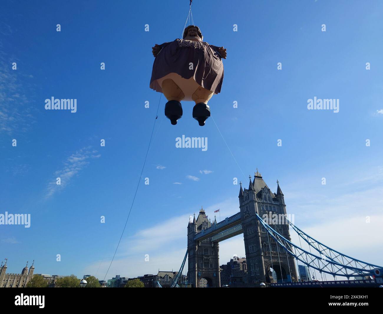 London, UK. 30 April 2024 A huge inflatable model of Aunt Marge from ...