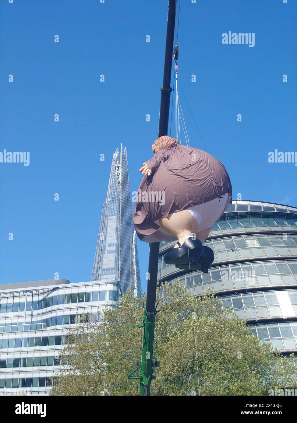 London, UK. 30 April 2024 A huge inflatable model of Aunt Marge from ...