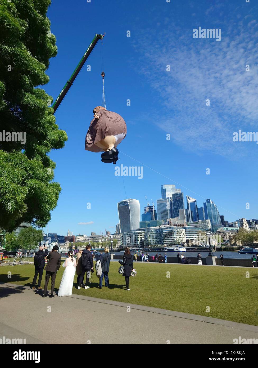 London, UK. 30 April 2024 A huge inflatable model of Aunt Marge from ...