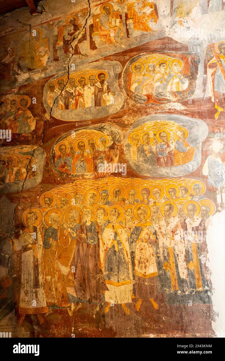 Religious mural inside Greek Orthodox church of Saint Mary, or Panagia ...