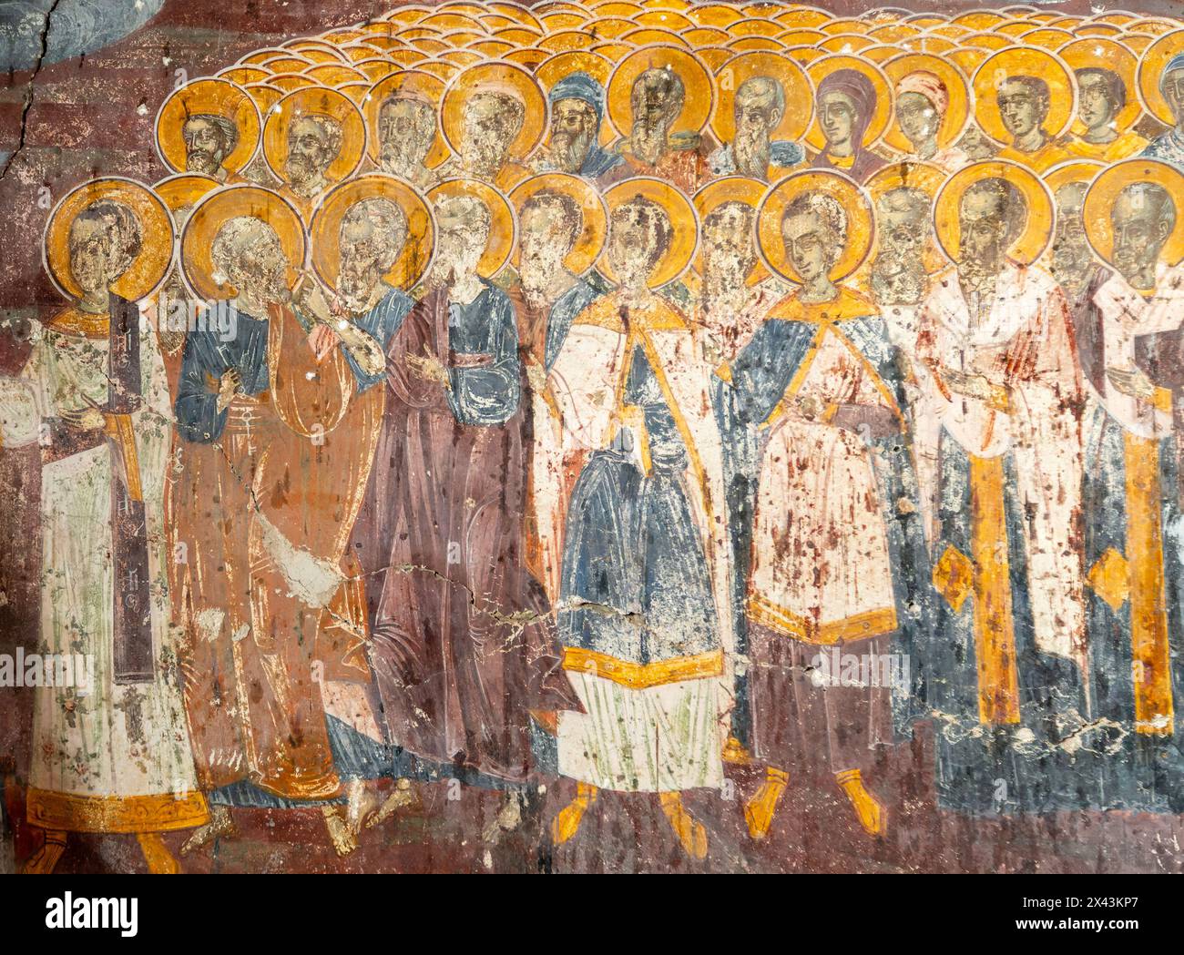 Religious mural inside Greek Orthodox church of Saint Mary, or Panagia ...