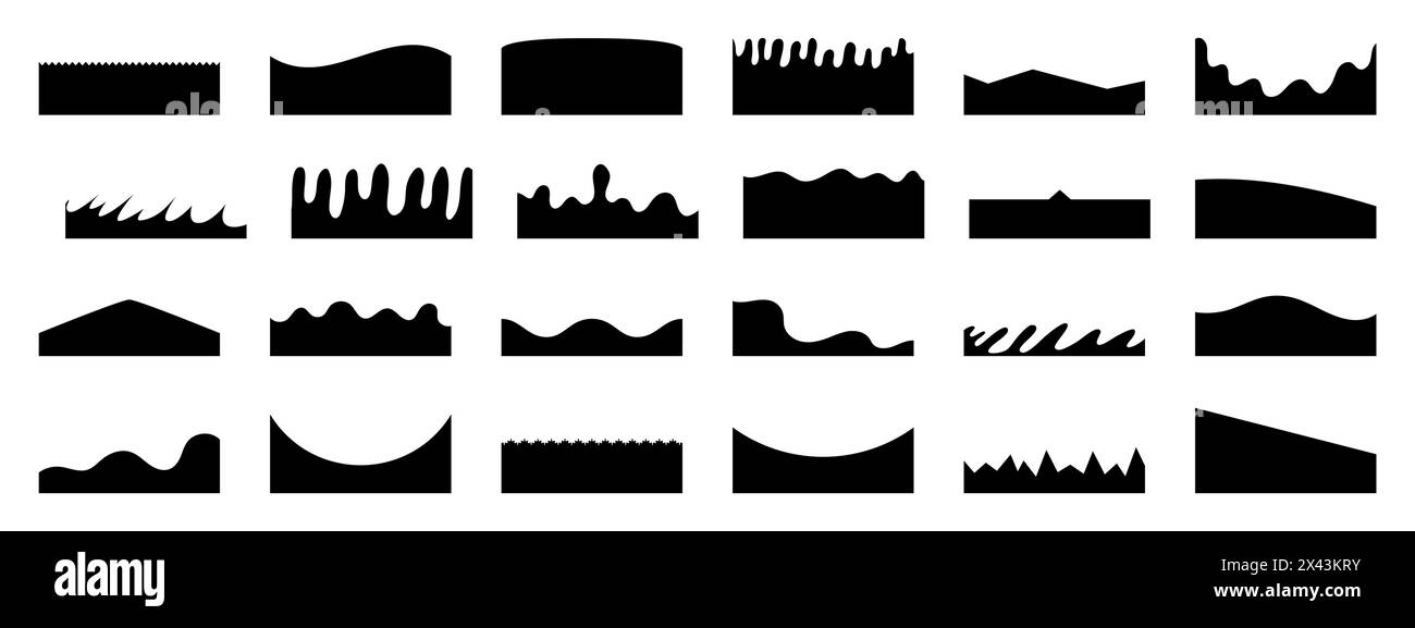 Bottom template dividers set with drops, waves, organic and geometric ...