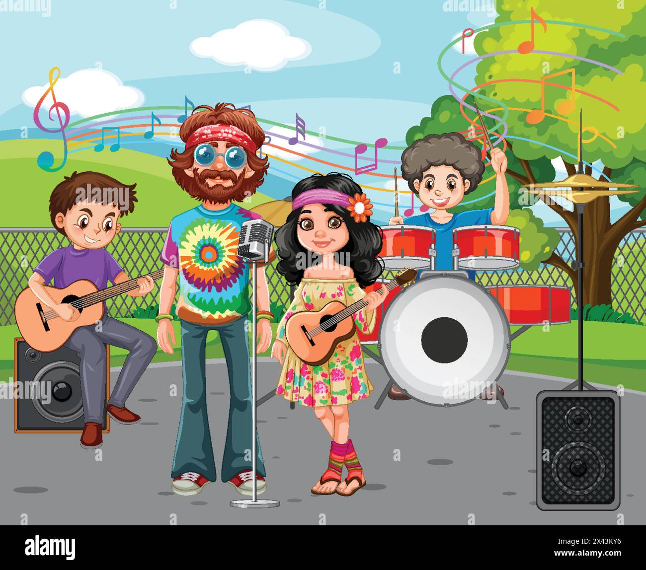 Children playing music in Stock Vector Images - Alamy
