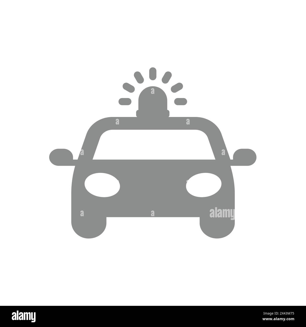 Police car with siren lamp. Simple vector icon Stock Vector Image & Art ...