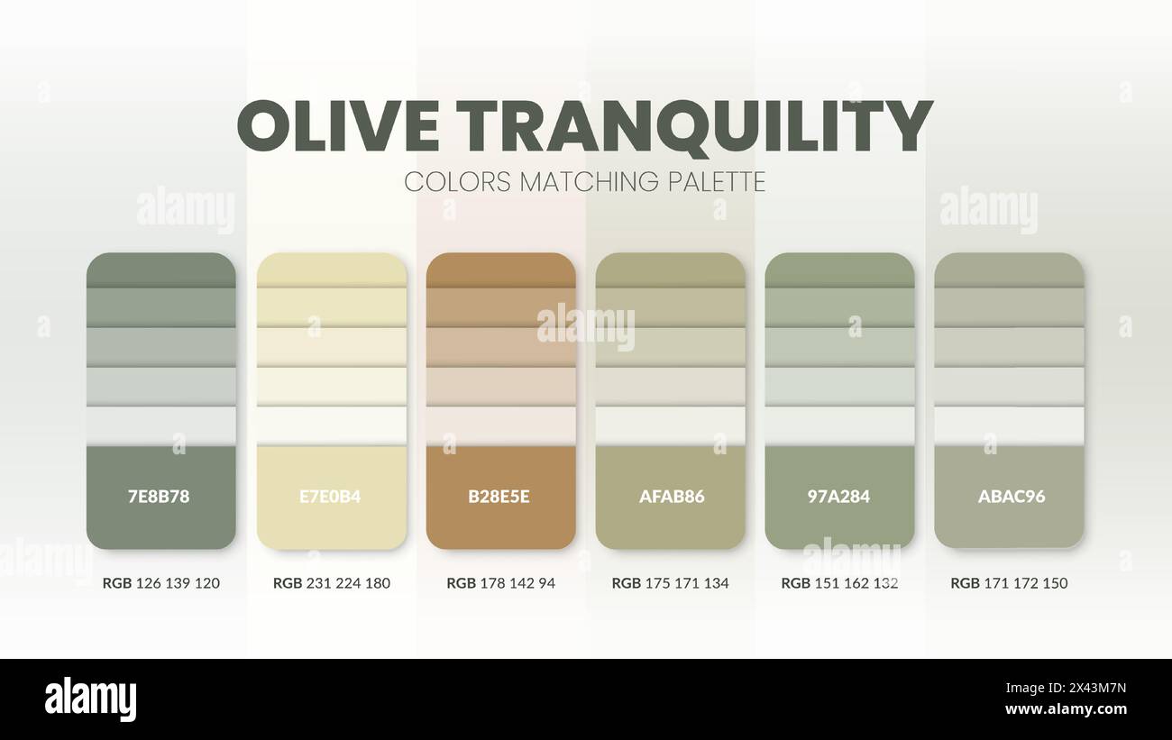 Color palette guide in Olive colour theme collections. Color ...