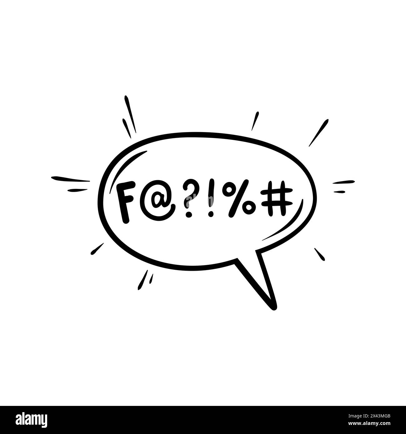 Comic swear speech bubble, hate angry talk, aggressive expletive curse, feature expressive ...