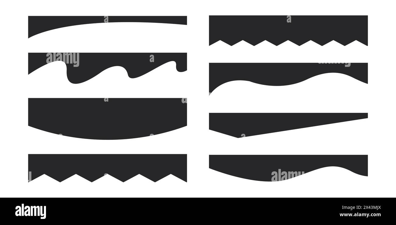 Header bottom divider, border higlight cover template, layout web page separator curve lines ...