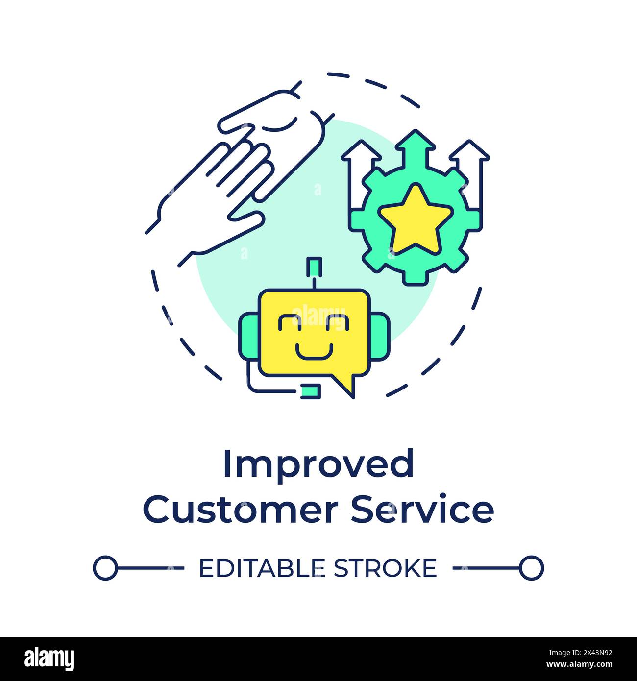 Improved customer service multi color concept icon Stock Vector Image ...