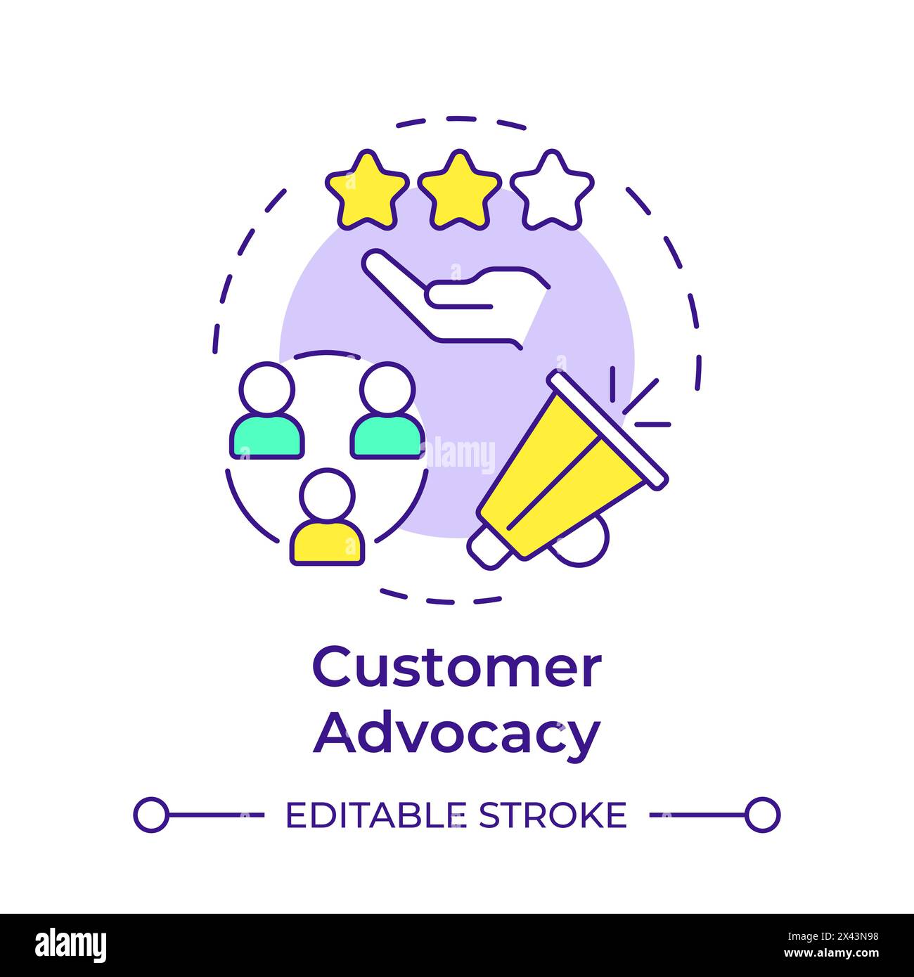 Customer advocacy multi color concept icon Stock Vector Image & Art - Alamy