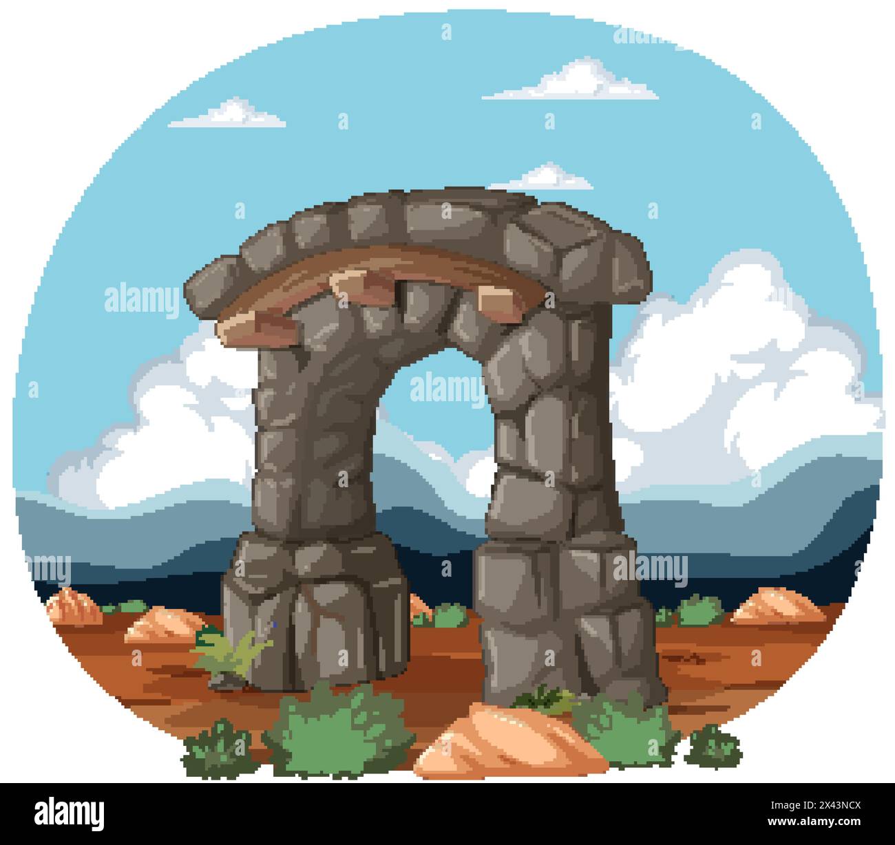 Landscape natural arch in Stock Vector Images - Alamy